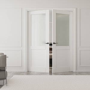 ARK DESIGN French Doors Half Glass Prefinish Interior Pantry Door Solid Core Double Door With ...